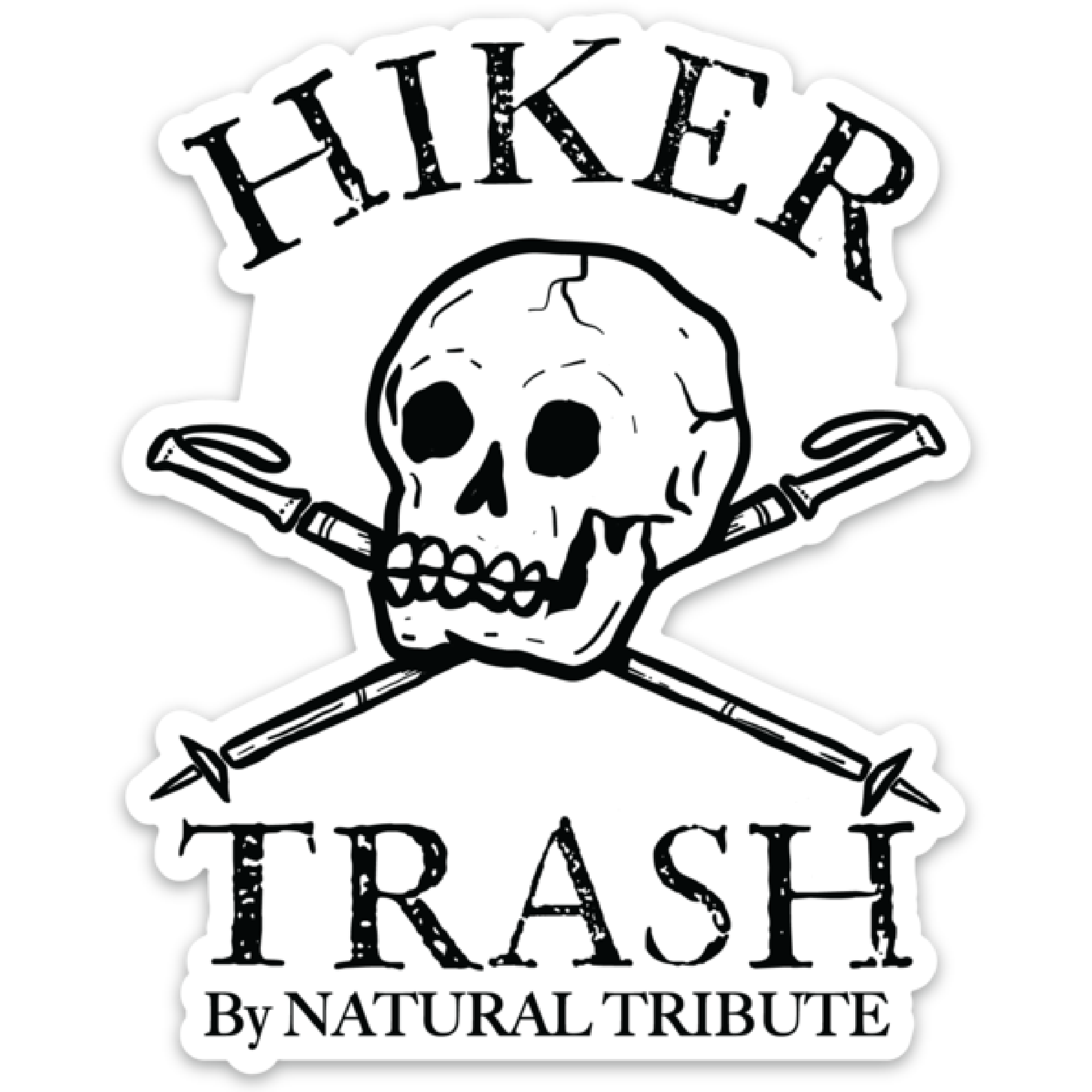 Hiker Trash Logo Sticker – Natural Tribute