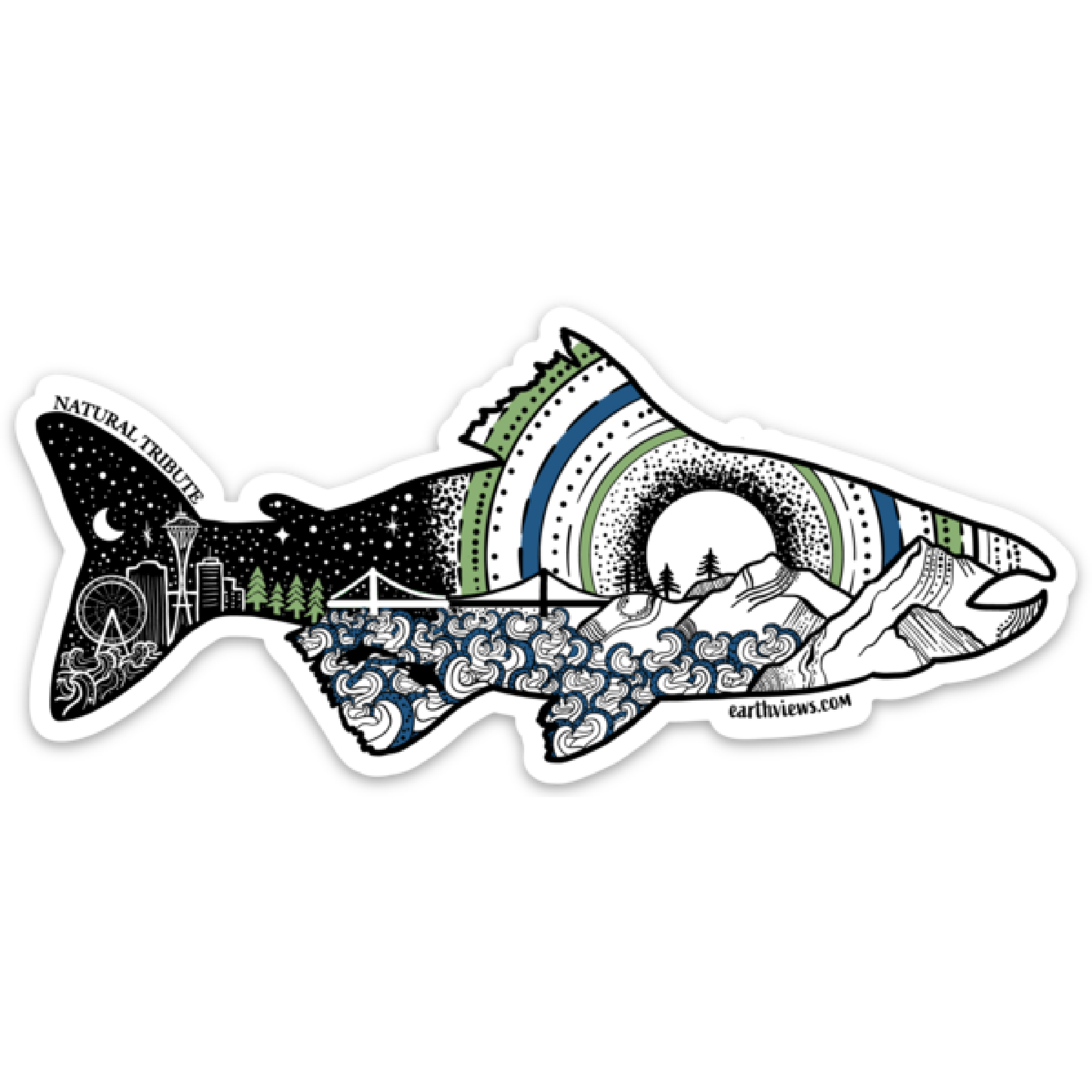 EarthViews Salmon / Sticker – Natural Tribute